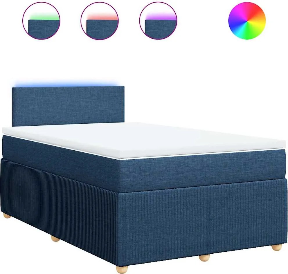 Box spring postel s matrací modrá 120x200 cm textil 3289722