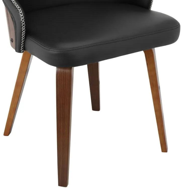 Danish style Jídelní židle Okido (SET 2 ks), syntetická kůže, černá