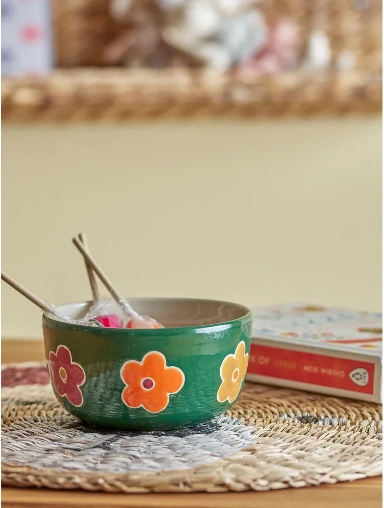 Tmavě zelená dětská miska z kameniny ø 12 cm Addy – Bloomingville Mini