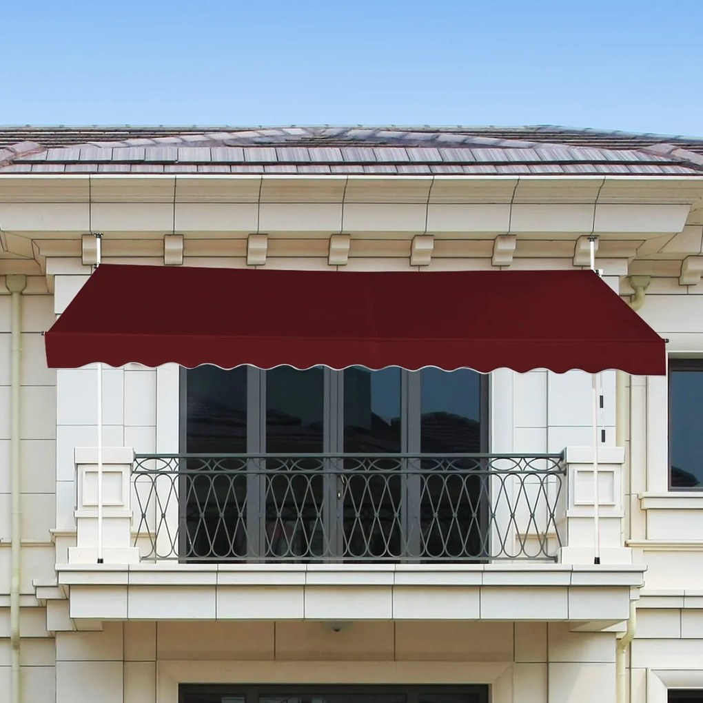 Costway Upínací markýza 350 cm široká Balkonová markýza bez vrtání, odolná proti