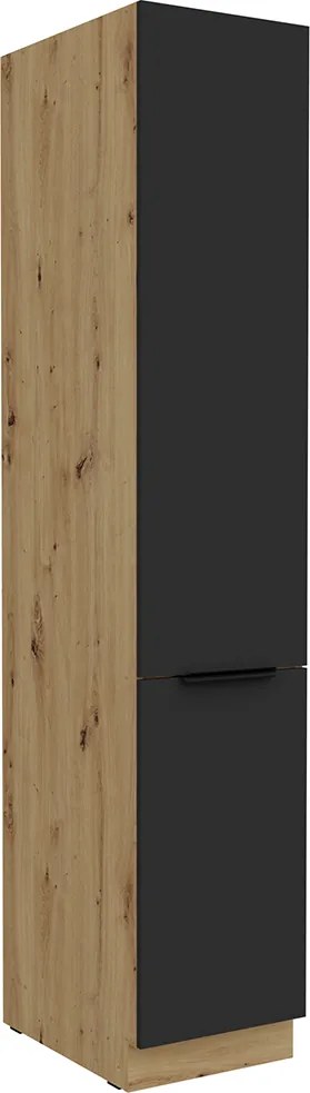 ARIA ac | vysoká skříňka 40 DK-210 2F potravinová s policemi | 40 cm | ANTI FINGERPRINT povrch | artisan/černá