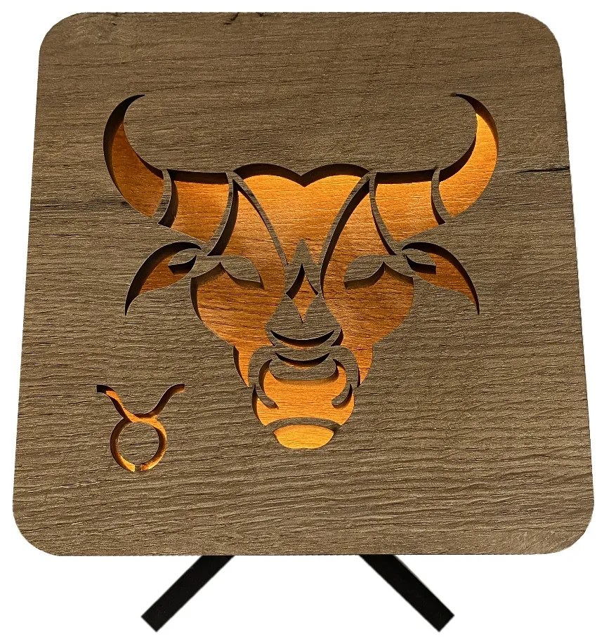 Li-Go Znamení "Býk" lampa 19x19cm provedení povrchu: dub světlý
