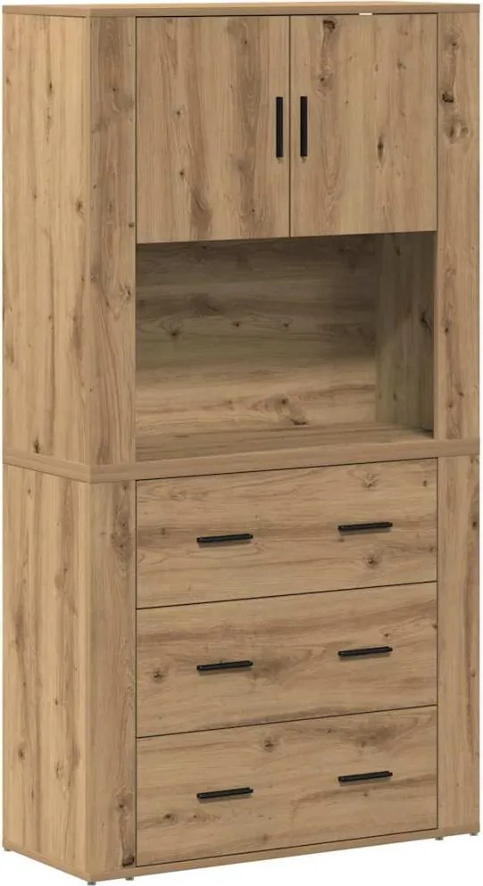 Vysoký bufet Artisanový dub 80 x 33 x 150 cm Kompozitní dřevo 3334344
