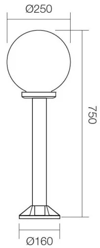 Redo 9779 - Venkovní lampa SFERA 1xE27/42W/230V IP44 25x75 cm hnědá