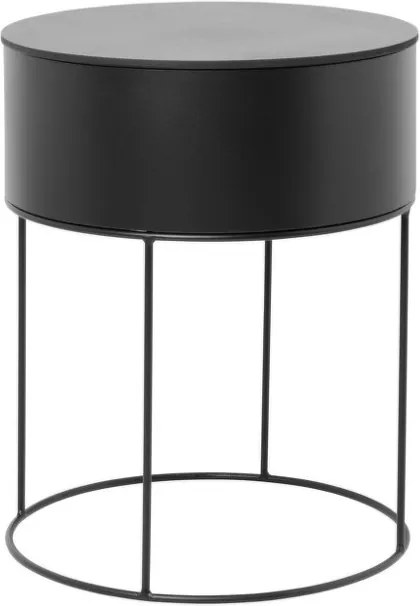 Ferm Living Truhlík na květiny Plant Box Round, black