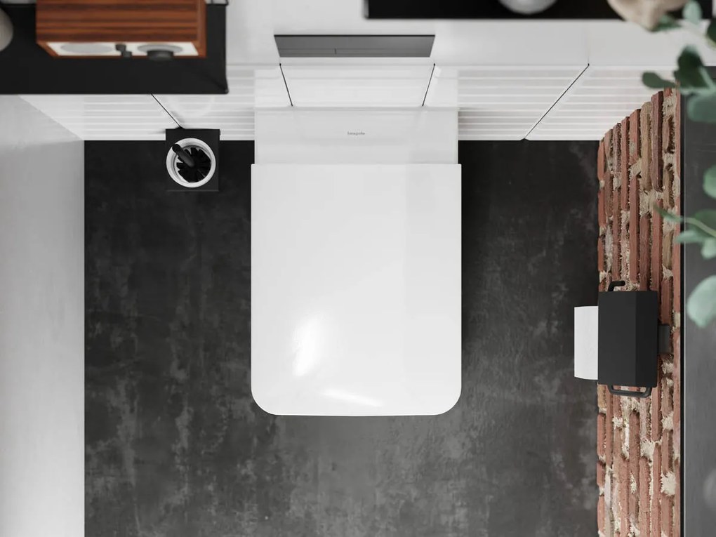 Hansgrohe AddStoris, držák na toaletní papír s krytkou, černá matná, HAN-41753670