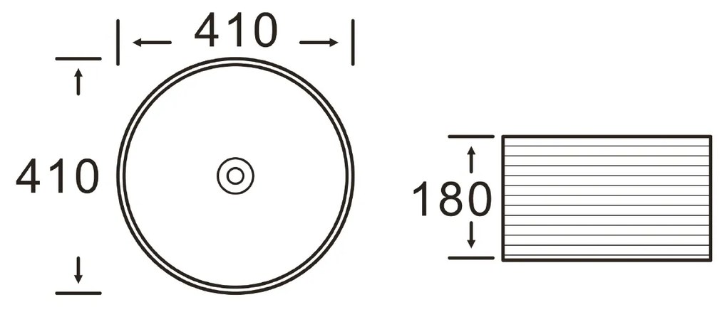 Sapho Alette umyvadlo na desku 41 cm vysoké bez otvoru pro baterii keramika bílá AR459