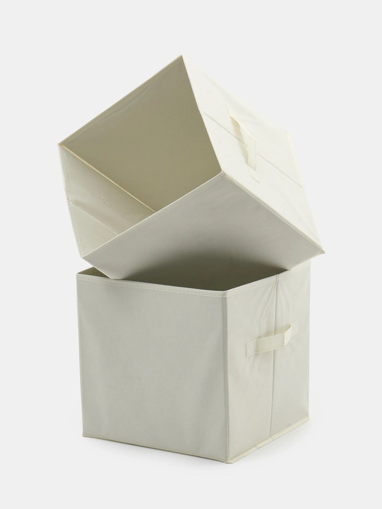 Sinsay - Skládací úložné boxy s uchyty 2 pack - krémová