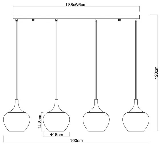 Globo 15548-4HG - Lustr na lanku MAXY 4xE27/40W/230V měděná