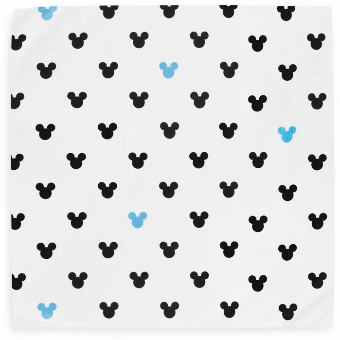 Biante Dětský bavlněný šátek Sandra SA-079 Černé a modré myšky Mickey 70 x 70 cm