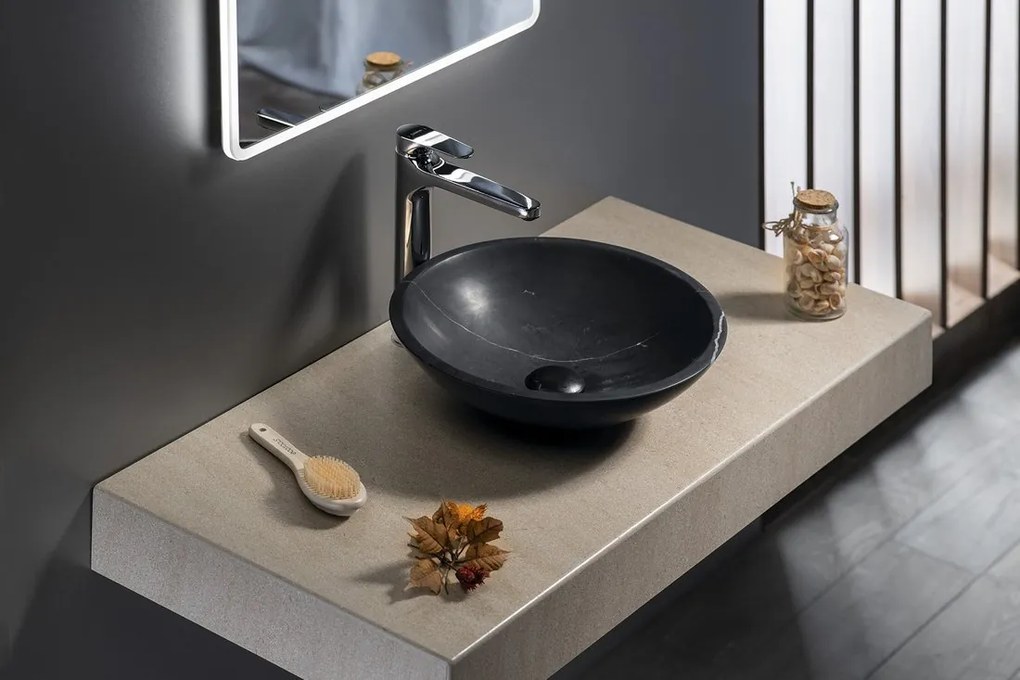 Sapho BLOK průměr 40 cm 2401-35 umyvadlo černý Marquin matný