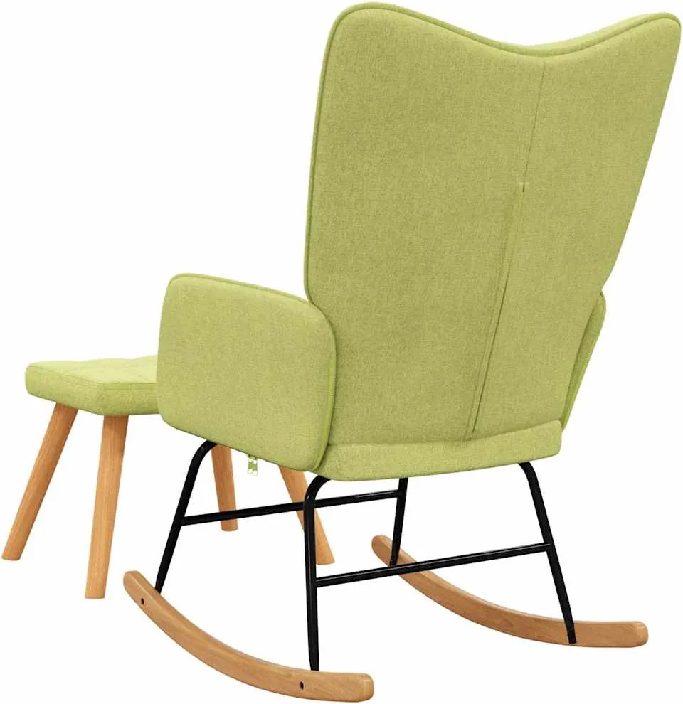 Houpací křeslo se stoličkou zelené textil 328023