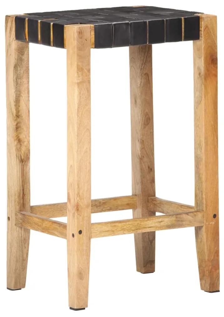 vidaXl Barové stoličky 2 ks černé pravá kůže 75 cm