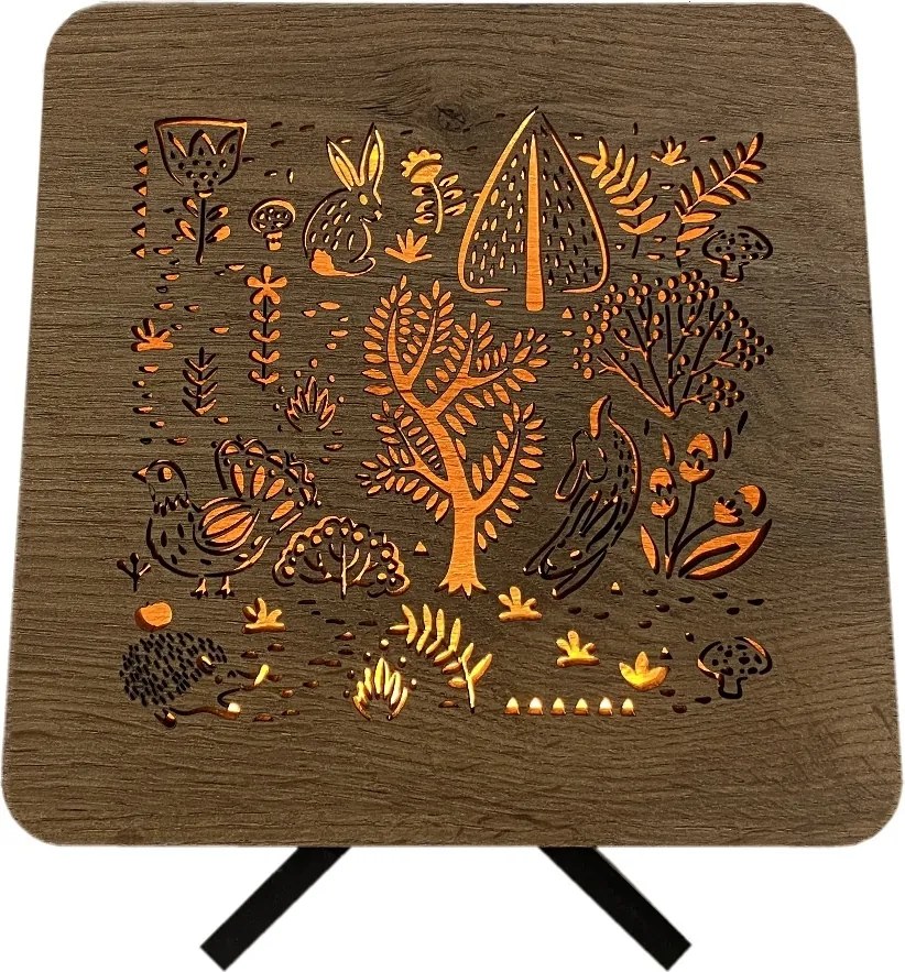 Li-Go "Les se zajícem" lampa 19x19 cm provedení povrchu: bříza