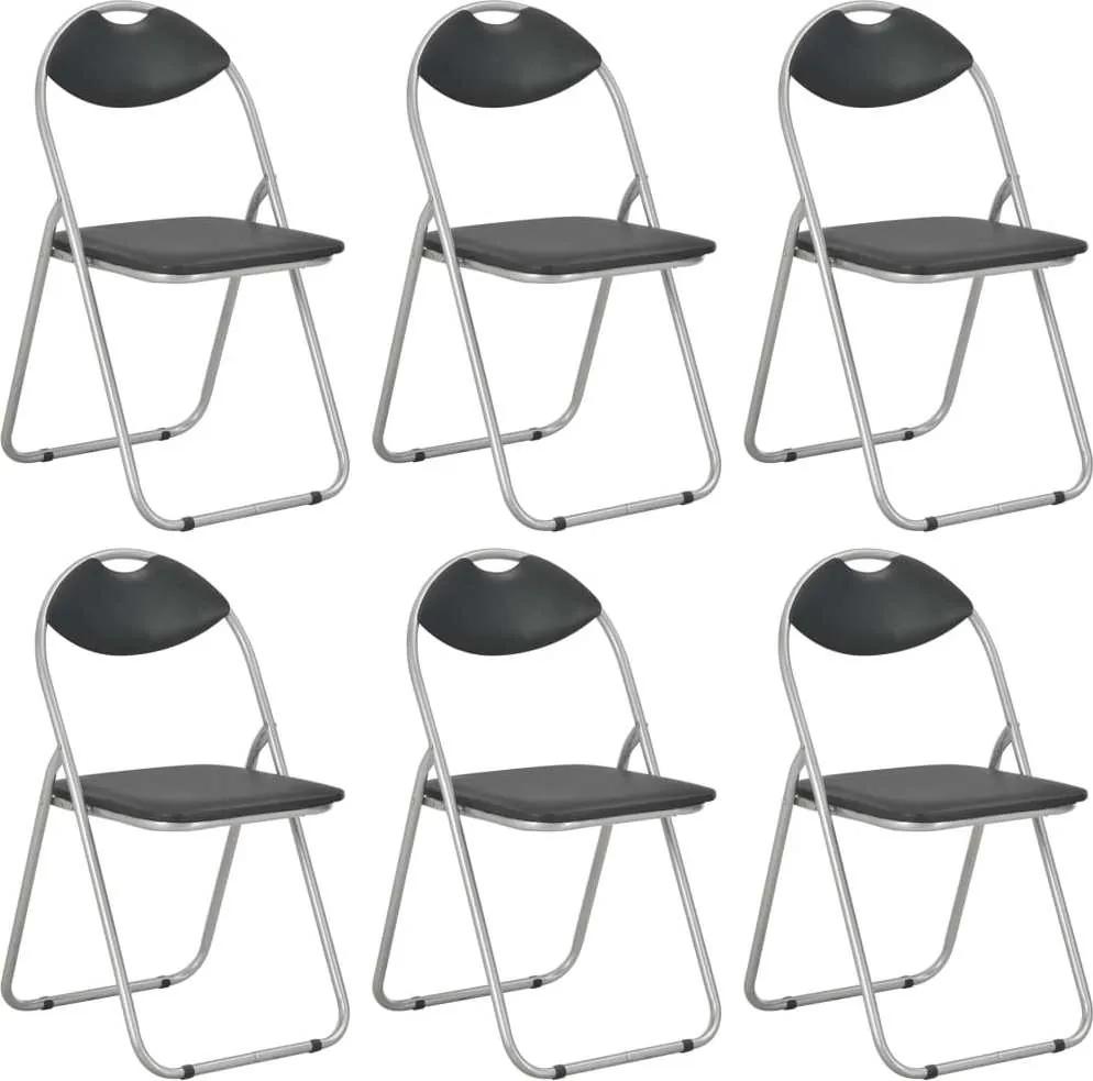 vidaXL Skládací jídelní židle 6 ks umělá kůže [284409] Barva: Černá