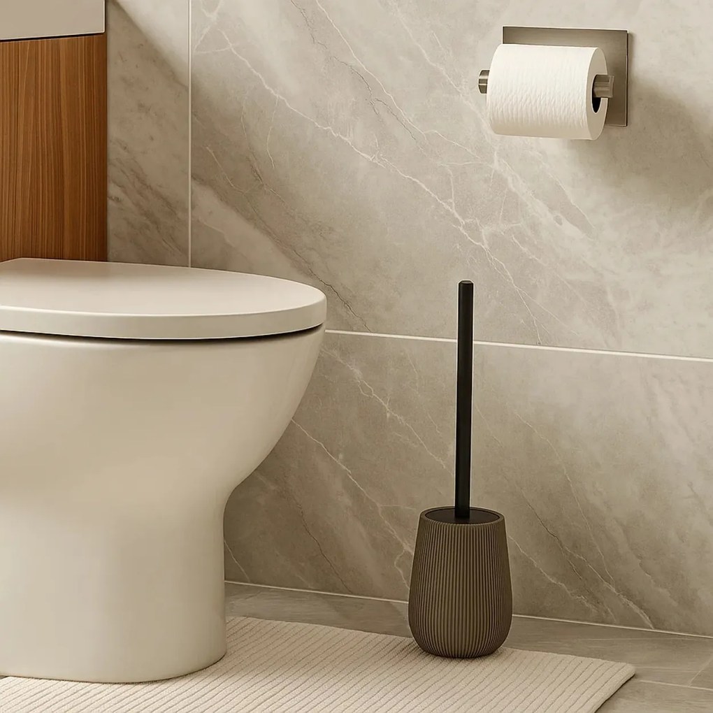 WC kartáč Stripe, šedá/s černými prvky