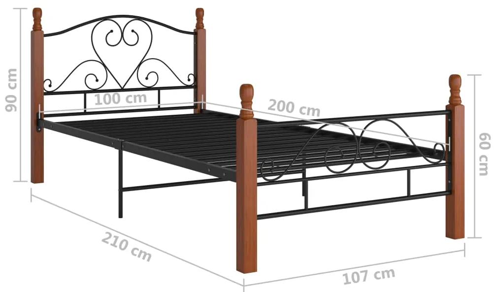 Rám postele černý kovový 100 x 200 cm,  324933 HangarStore.cz