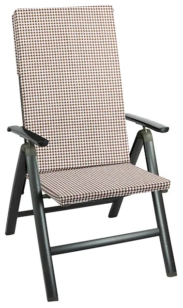 Bellatex Sedák na zahradní židli 47x115 cm kostička hnědá