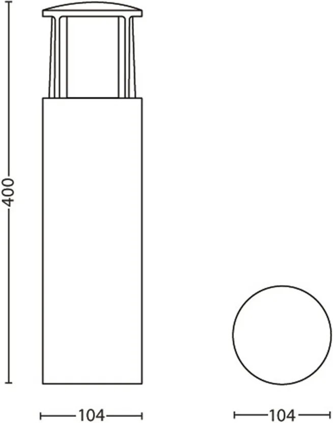 LED Venkovní sloupkové svítidlo Philips Stock 16466/93/P3 antracitové malé, 4000K