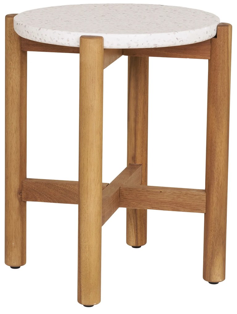 House Nordic Zahradní odkládací stolek TERRACINA ⌀37 cm bílý
