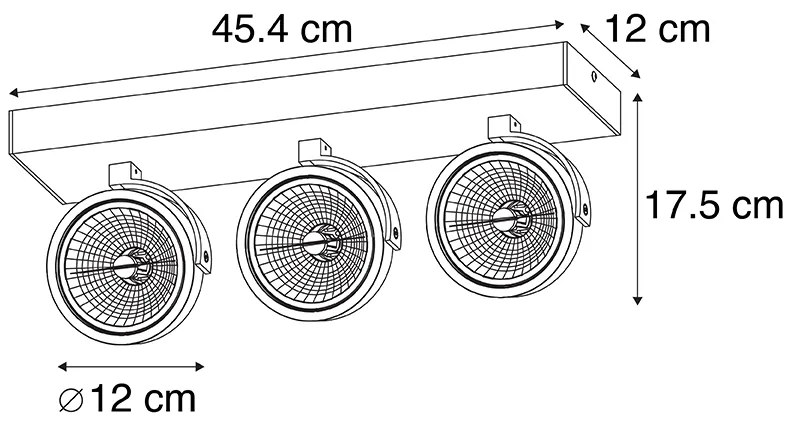 Designové bodové světlo šedé nastavitelné 3-světlo - Go