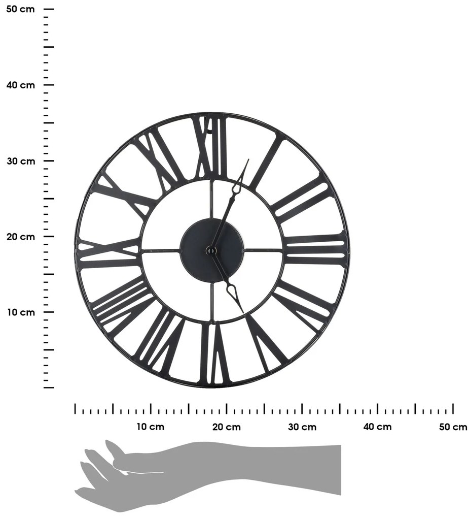 Nástěnné hodiny Roman, černá