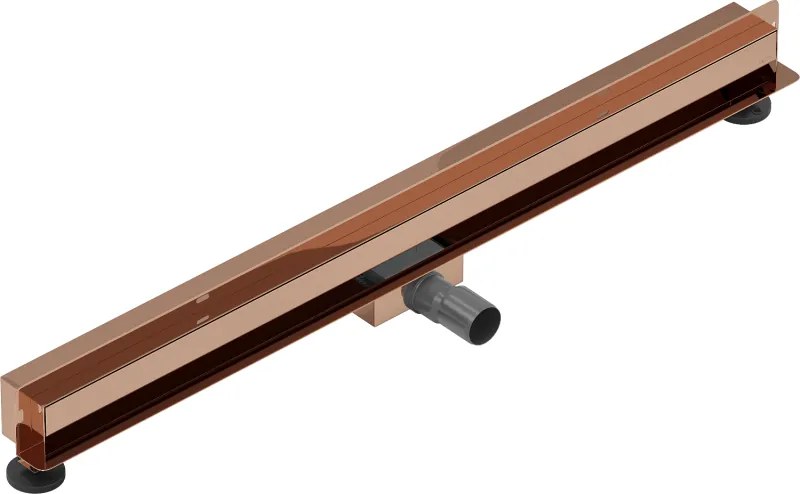 Mexen Flat Wall, sprchový žlab na zeď 2v1, 80 cm, růžové zlato, 1630080