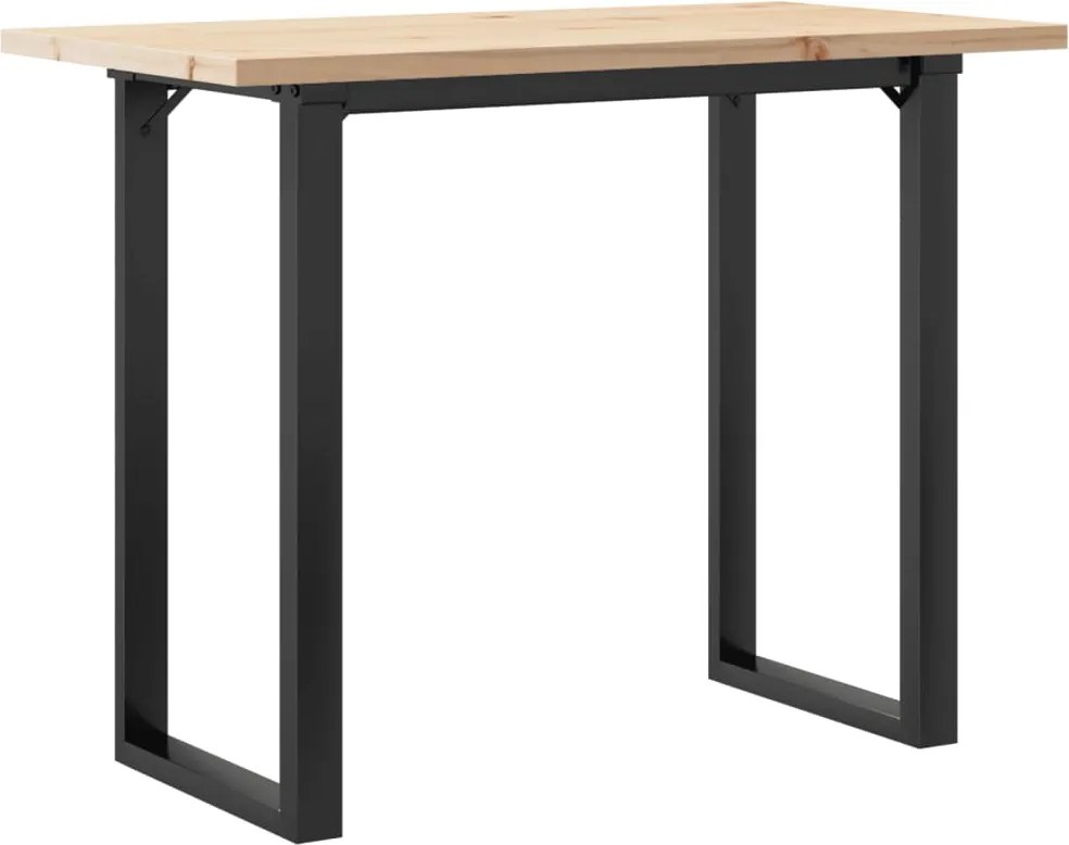 Jídelní stůl s O rámem 100 x 50 x 75,5 cm borové dřevo a ocel 3282741