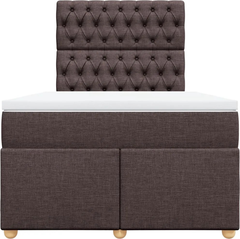 Box spring postel s matrací tmavě hnědá 120x200 cm textil 3291257