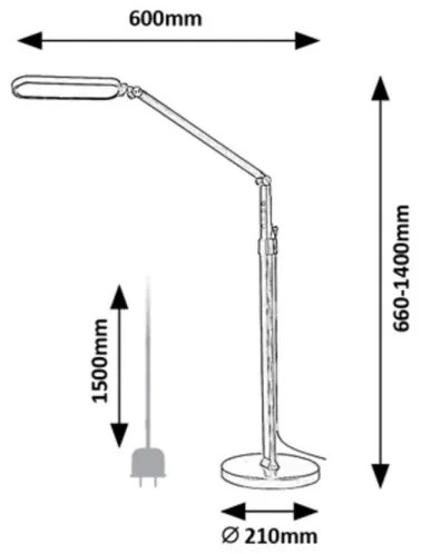 Rabalux 2310 - LED Stmívatelná stojací lampa DRACO LED/13W/230V 3000-6000K černá