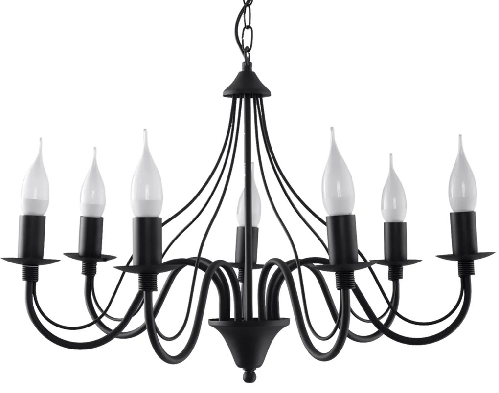 Sollux Lighting Lustr MINERWA 7 černý