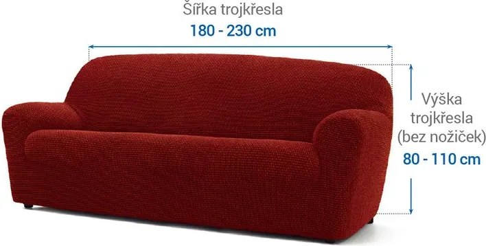 Super strečové potahy NIAGARA cihlová trojkřeslo (š. 180 - 230 cm)
