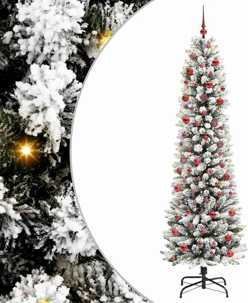 Umělý vánoční stromeček Bílá 210 cm PVC, kov a plast 3396117