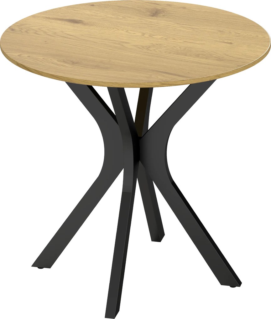 HOMCOM Jídelní stůl kuchyňský stůl kulatý stůl, moderní design, 78 cm x 75 cm, přírodní dřevo