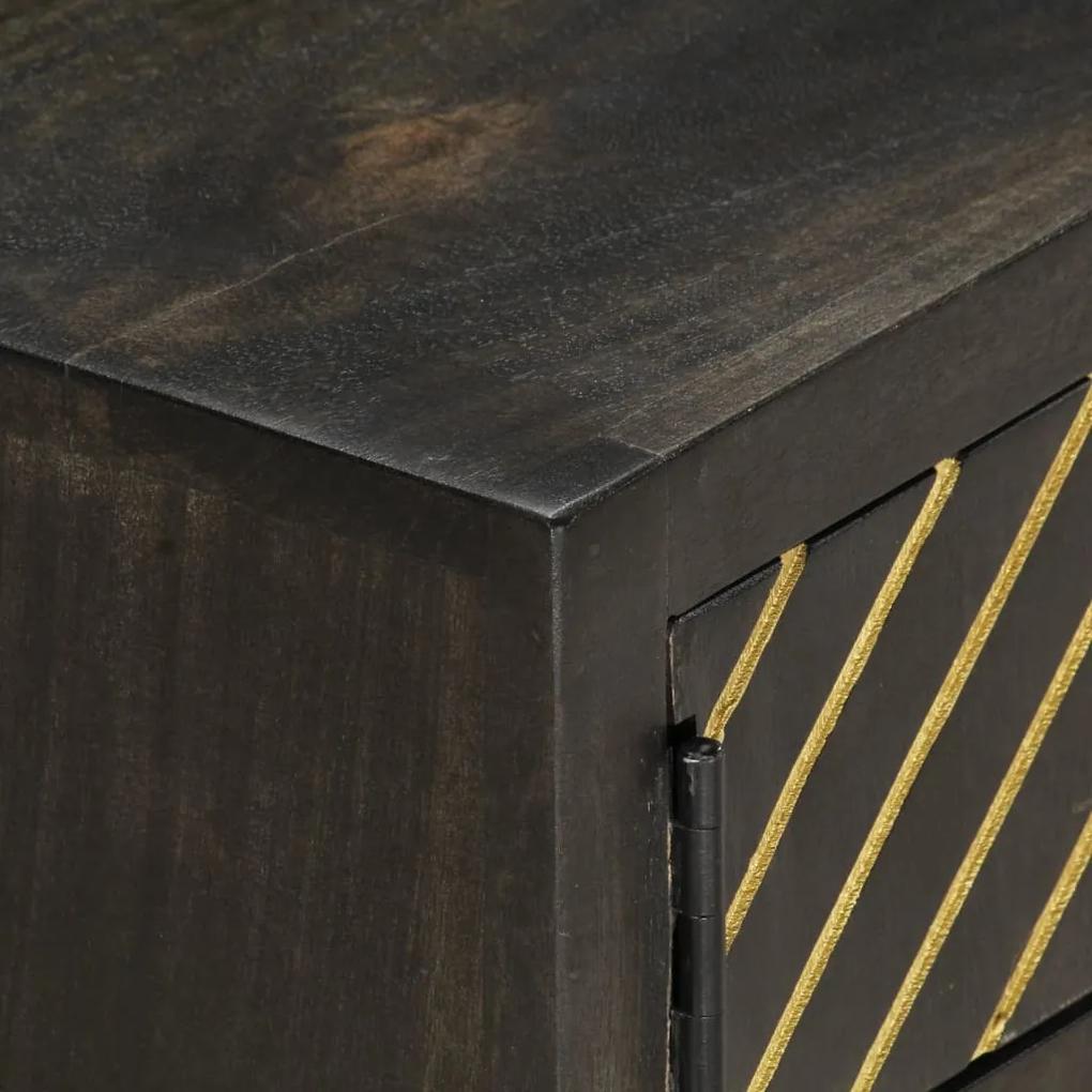 vidaXL Konferenční stolek černozlatý 90 x 50 x 35 cm masivní mangovník [286515]