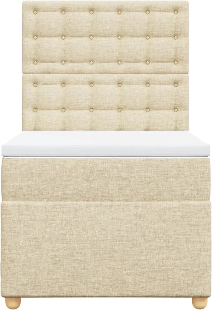 Box spring postel s matrací krémová 90x200 cm textil 3291182