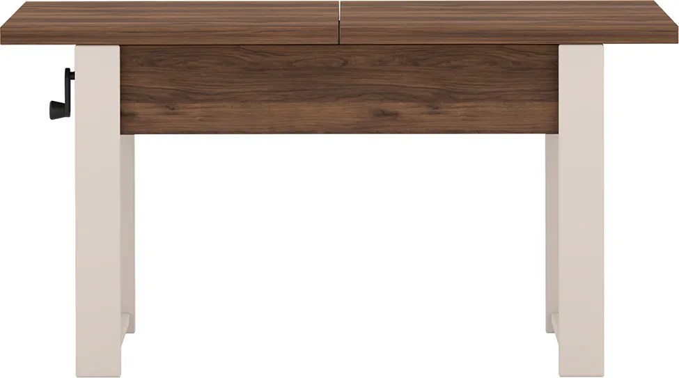 Rozkládací polohovací konferenční stolek HOGO 3v1 | 120-157x62,5-74,5x67 cm | síla horní desky 32 mm | ořech/nohy kašmír