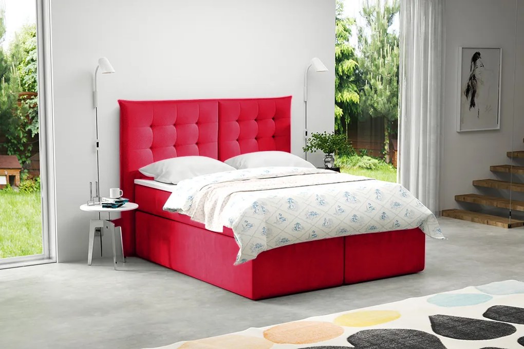 Eka Kontinentální čalouněná postel Soft - Cassablanca (160x200 cm) Barva látky Trinity: Tmavě béžová (Trinity 2305)