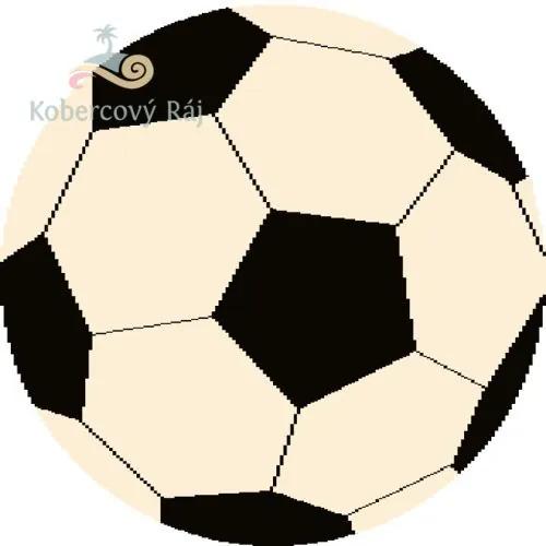 Agnella Kulatý koberec Funky TOP - Fotbalový balón černá bílá