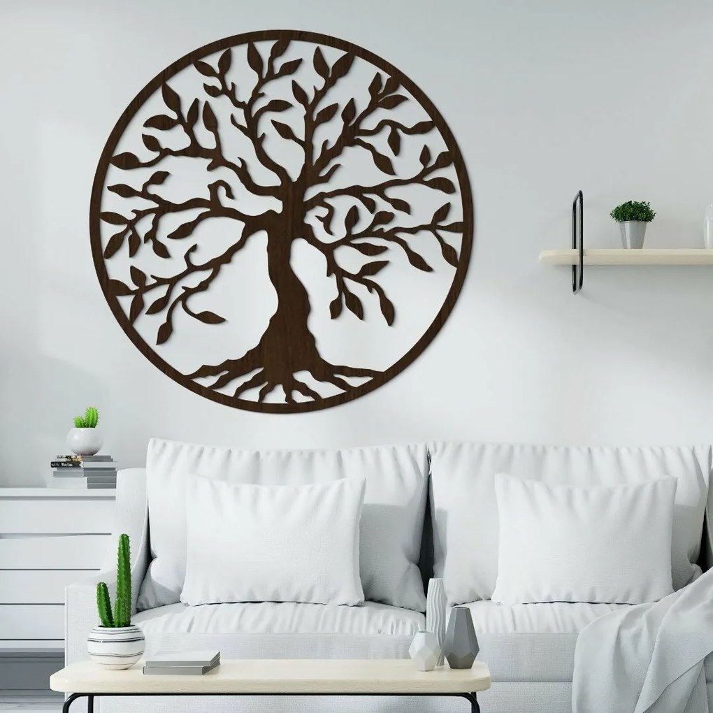 Dřevěný strom života na zeď - Yesod | DUBLEZ