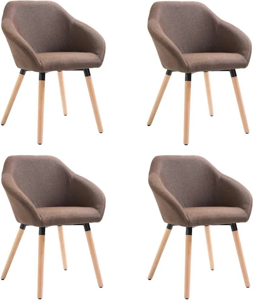 Jídelní židle 4 ks hnědé textil 278410