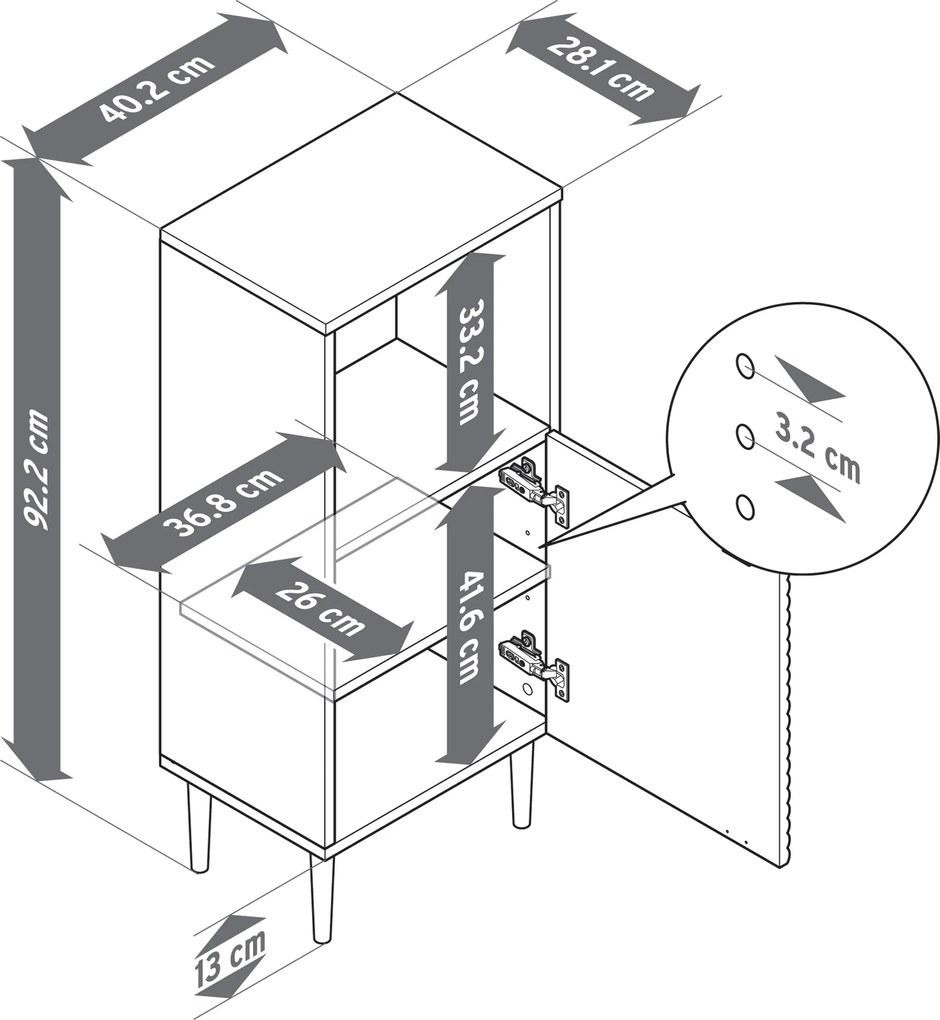 Tchibo - Koupelnová skříňka »Sonari« s dvířky - barva: bílá