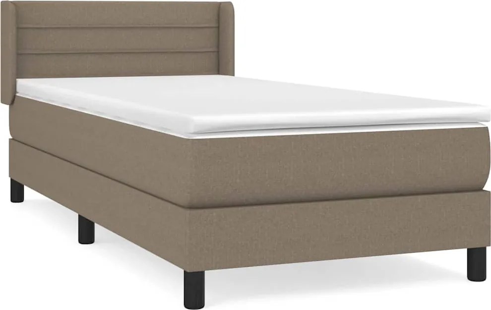 Box spring postel s matrací taupe 100 x 200 cm textil 3129773
