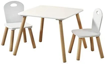 KESPER Sada dětský stolek se dvěmi židlemi bílý