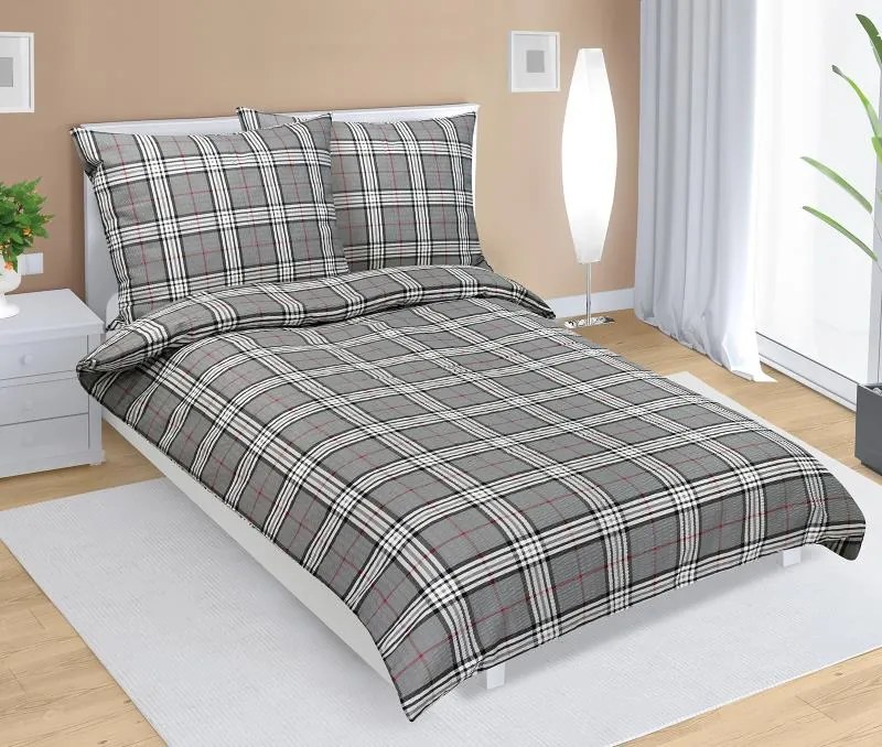 Bellatex Krepové povlečení Šedá 140x220 cm, 70x90 cm