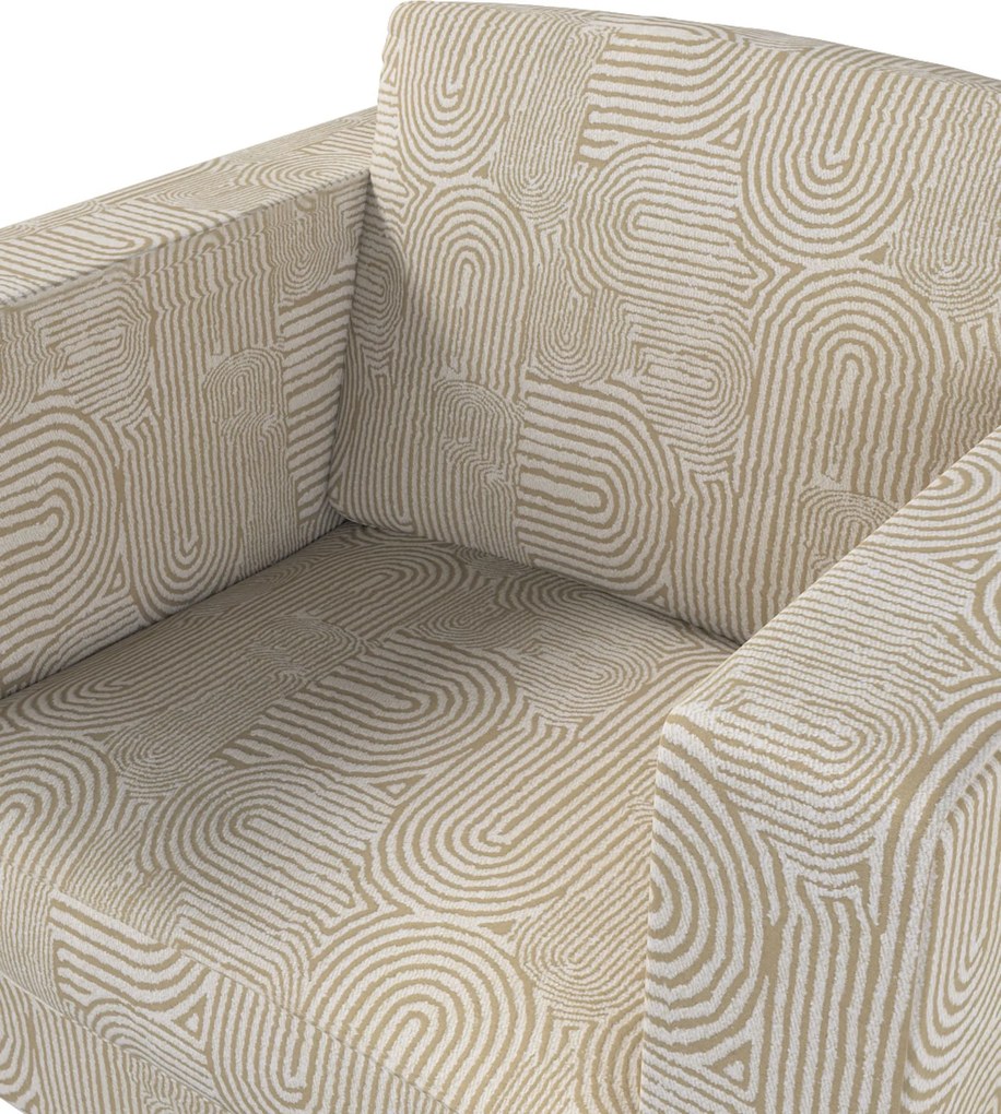 Potah na křesko IKEA Karlanda, krátký barva béžová látka pletený vzor, vzorované