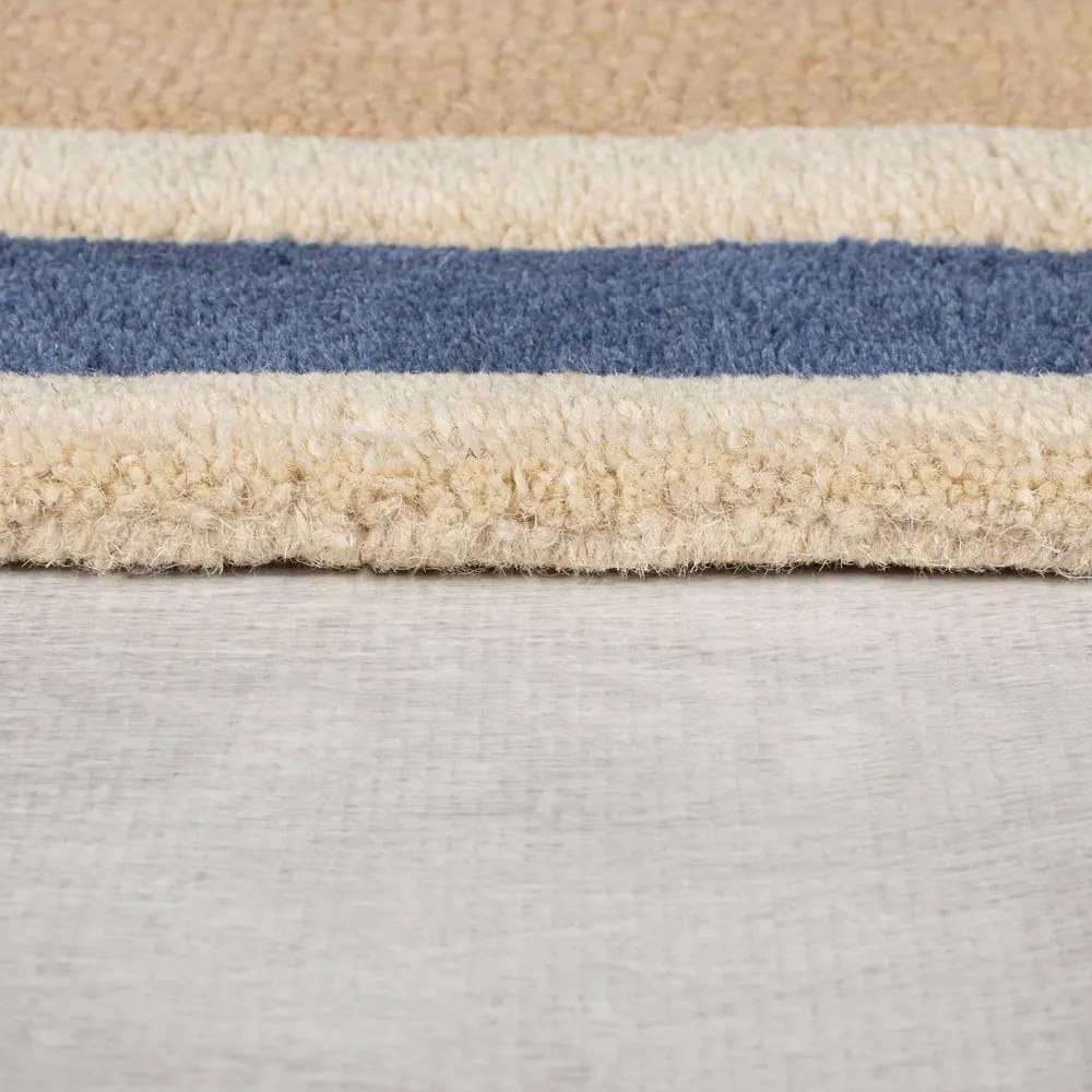 Modro-oranžový ručně tkaný vlněný koberec 80x150 cm Retro Blocks – Flair Rugs