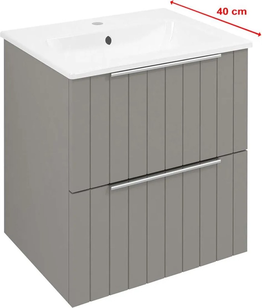 Sapho Cirasa - Umyvadlová skříňka Strip 48x54x39 cm, 2x zásuvka, agila CR492-4343S