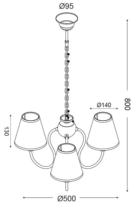 ACA DECOR Dětské závěsné svítidlo 3xE14