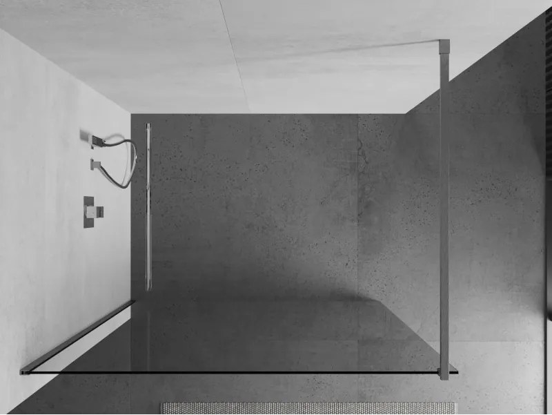 Mexen Kioto, sprchová zástěna Walk-In 135 x 200 cm, 8mm čiré sklo, grafitový profil, 800-135-101-95-00